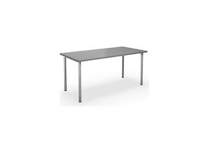 4061753262295 - Mehrzwecktisch DUO-C gerade Platte HxT 700 - 800 x 800 mm Breite 1600 mm lichtgrau silber kaiserkraft