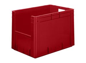 4031022030658 - Schwerlast-Euronormbehälter pp Wände + Boden geschlossen Eingrifföffnung LxBxH 600x400x420 mm Farbe rot ve 2 Stück