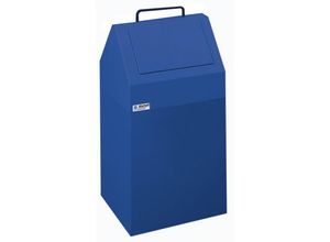 4031068148430 - Wertstoffbehälter mit Einwurfklappe Volumen 45 l BxHxT 320 x 650 x 310 mm stationär blau RAL 5010 kaiserkraft