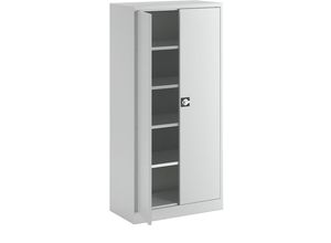 4061753008817 - eurokraft pro Flügeltürschrank aus Stahlblech HxBxT 1950 x 950 x 500 mm 4 Fachböden lichtgrau RAL 7035