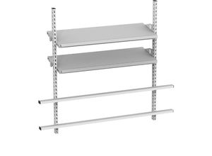 4024733017001 - Tischaufbau mit Schrägablagen mit 2 Stützen und 2 Ablageböden Breite 2030 mm kaiserkraft