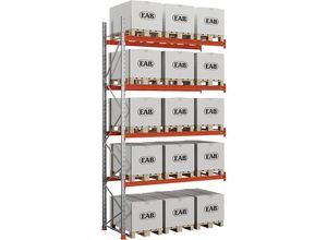 4061753270818 - Palettenregal verzinkt orange HxBxT 5000 x 2840 x 1100 mm Fachlast 2250 kg Anbauregal kaiserkraft