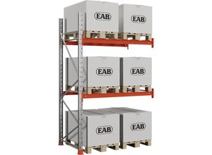 4061753270634 - Palettenregal verzinkt orange HxBxT 3000 x 1940 x 1100 mm Fachlast 2000 kg Anbauregal kaiserkraft