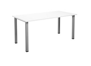 4061753264503 - Mehrzwecktisch DUO-U gerade Platte Tiefe 800 mm Breite 1600 mm weiß silber kaiserkraft
