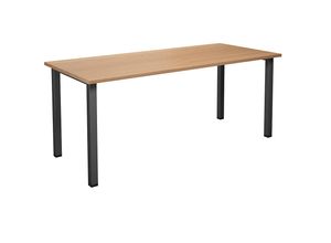4061753264572 - Mehrzwecktisch DUO-U gerade Platte Tiefe 800 mm Breite 1800 mm Buche schwarz kaiserkraft