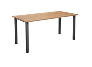 4061753264398 - Mehrzwecktisch DUO-U gerade Platte Tiefe 800 mm Breite 1600 mm Buche schwarz kaiserkraft