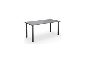 4061753264473 - Mehrzwecktisch DUO-U gerade Platte Tiefe 800 mm Breite 1600 mm lichtgrau schwarz kaiserkraft