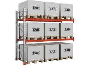 4061753270603 - Palettenregal verzinkt orange HxBxT 2500 x 2840 x 1100 mm Fachlast 3000 kg Anbauregal kaiserkraft
