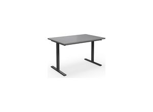 4061753263377 - Mehrzwecktisch DUO-T gerade Platte HxT 740 x 800 mm Breite 1200 mm lichtgrau schwarz kaiserkraft