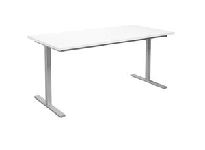 4061753263780 - Mehrzwecktisch DUO-T gerade Platte HxT 740 x 800 mm Breite 1600 mm weiß silber kaiserkraft