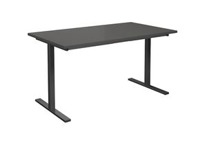 4061753263568 - Mehrzwecktisch DUO-T gerade Platte HxT 740 x 800 mm Breite 1400 mm dunkelgrau schwarz kaiserkraft