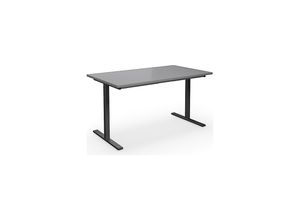 4061753263575 - Mehrzwecktisch DUO-T gerade Platte HxT 740 x 800 mm Breite 1400 mm lichtgrau schwarz kaiserkraft