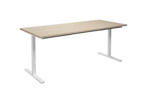 4061753263896 - Mehrzwecktisch DUO-T gerade Platte HxT 740 x 800 mm Breite 1800 mm Eiche weiß kaiserkraft