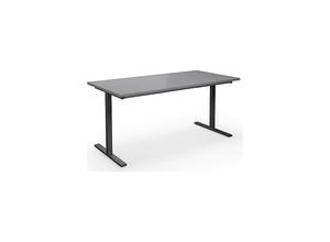 4061753263759 - Mehrzwecktisch DUO-T gerade Platte HxT 740 x 800 mm Breite 1600 mm lichtgrau schwarz kaiserkraft