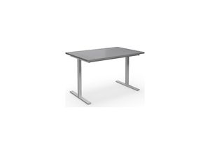 4061753263391 - Mehrzwecktisch DUO-T gerade Platte HxT 740 x 800 mm Breite 1200 mm lichtgrau silber kaiserkraft