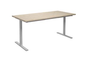 4061753263698 - Mehrzwecktisch DUO-T gerade Platte HxT 740 x 800 mm Breite 1600 mm Eiche silber kaiserkraft