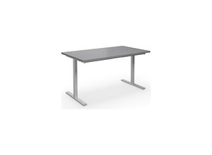 4061753263551 - Mehrzwecktisch DUO-T gerade Platte HxT 740 x 800 mm Breite 1400 mm lichtgrau silber kaiserkraft