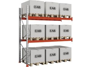 4061753270641 - Palettenregal verzinkt orange HxBxT 3000 x 2840 x 1100 mm Fachlast 3000 kg Anbauregal kaiserkraft