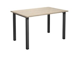 4061753264060 - Mehrzwecktisch DUO-U gerade Platte Tiefe 800 mm Breite 1200 mm Eiche schwarz kaiserkraft