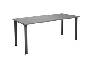 4061753264657 - Mehrzwecktisch DUO-U gerade Platte Tiefe 800 mm Breite 1800 mm lichtgrau schwarz kaiserkraft