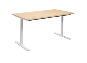 4061753263476 - Mehrzwecktisch DUO-T gerade Platte HxT 740 x 800 mm Breite 1400 mm Birke weiß kaiserkraft