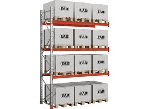 4061753270726 - Palettenregal verzinkt orange HxBxT 4000 x 2840 x 1100 mm Fachlast 1650 kg Anbauregal kaiserkraft