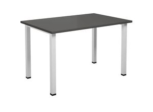 4061753264121 - Mehrzwecktisch DUO-U gerade Platte Tiefe 800 mm Breite 1200 mm dunkelgrau weiß kaiserkraft