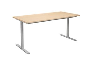 4061753263636 - Mehrzwecktisch DUO-T gerade Platte HxT 740 x 800 mm Breite 1600 mm Birke silber kaiserkraft