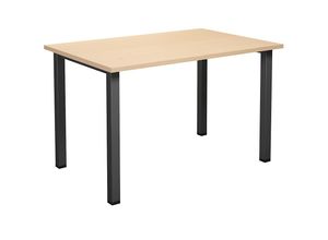 4061753264008 - Mehrzwecktisch DUO-U gerade Platte Tiefe 800 mm Breite 1200 mm Birke schwarz kaiserkraft