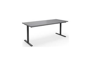 4061753263933 - Mehrzwecktisch DUO-T gerade Platte HxT 740 x 800 mm Breite 1800 mm lichtgrau schwarz kaiserkraft