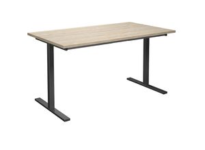 4061753263520 - Mehrzwecktisch DUO-T gerade Platte HxT 740 x 800 mm Breite 1400 mm Eiche schwarz kaiserkraft