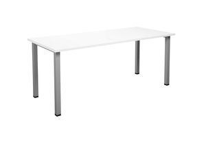 4061753264688 - Mehrzwecktisch DUO-U gerade Platte Tiefe 800 mm Breite 1800 mm weiß silber kaiserkraft