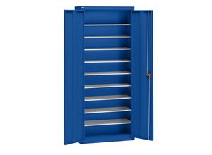 4061753008718 - eurokraft pro Materialschrank aus Stahlblech Höhe 1575 mm enzianblau RAL 5010 9 Böden