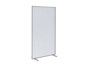 4061753119148 - Sichtschutz-Trennwand mit Polycarbonat-Stegplatte weißaluminium HxBxT 1805 x 1000 x 480 mm kaiserkraft