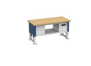 4024733016806 - Schwerlasttisch elektrisch höhenverstellbar Plattenbreite 1685 mm Flächentraglast 2000 kg enzianblau RAL 5010 kaiserkraft