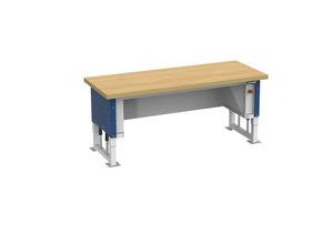 4024733016776 - Schwerlasttisch elektrisch höhenverstellbar Plattenbreite 2030 mm Flächentraglast 1000 kg enzianblau RAL 5010 kaiserkraft
