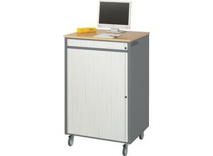 4040376046574 - Computer-Arbeitsplatz HxBxT 1100 x 720 x 660 mm fahrbar anthrazit-metallic   enzianblau RAU