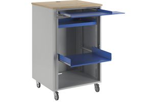 4040376051912 - Computer-Arbeitsplatz HxBxT 1100 x 720 x 660 mm fahrbar lichtgrau   enzianblau RAU