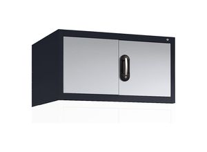 4062084805113 - ACURADO Aufsatzschrank mit Flügeltüren HxBxT 500 x 930 x 500 mm schwarzgrau   weißaluminium C+P