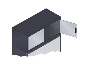 4062084807049 - ACURADO Aufsatzschrank mit Flügeltüren HxBxT 500 x 1200 x 500 mm schwarzgrau   weißaluminium C+P