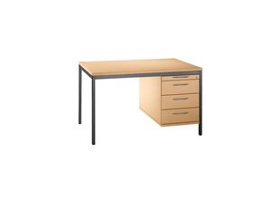 4260429761326 - LENA - Unterschrank HxBxT 540 x 434 x 800 mm 1 Utensilienschub 3 Materialschübe Buche-Dekor kaiserkraft