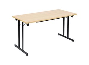 4061753246677 - Klapptisch F25 BxT 1400 x 700 mm Platte Buche-Dekor Gestell schwarz kaiserkraft