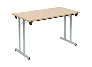 4061753246530 - Klapptisch F25 BxT 1200 x 600 mm Platte Buche-Dekor Gestell alusilber kaiserkraft