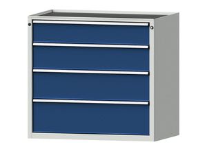 4014641059033 - Schubladenschrank BxT 1060 x 675 mm Schubladentraglast 100 kg 4 Schubladen Höhe 980 mm Front enzianblau ANKE