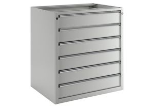 4014641106133 - Schubladenschrank ohne Platte Breite 910 mm 6 Schubladen à 150 mm Front lichtgrau ANKE