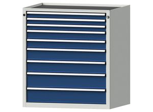 4014641058777 - Schubladenschrank BxT 910 x 675 mm Schubladentraglast 100 kg 9 Schubladen Höhe 980 mm Front enzianblau ANKE