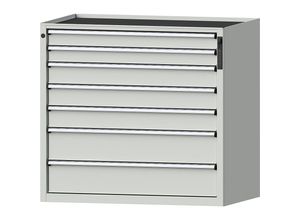 4014641817459 - Schubladenschrank elektronisches PIN-Schloss 7 Schubladen HxBxT 980 x 1060 x 675 mm grau