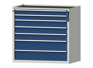4014641800222 - Schubladenschrank elektronisches PIN-Schloss 7 Schubladen HxBxT 980 x 1060 x 675 mm blau