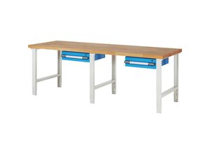 4061753265760 - eurokraft pro Werkbank Baukastensystem Serie 7000 2 Hängeschubladen BxT 2500 x 900 mm