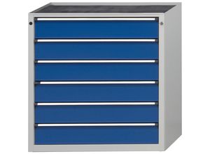 4014641404048 - Schubladenschrank ohne Platte Breite 910 mm Schubladentraglast 200 kg 6 Schubladen à 150 mm Front enzianblau ANKE